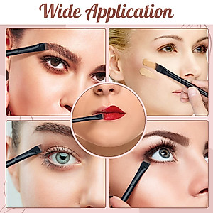 RMISODO 10 Pcs Angled Eyebrow Eyeliner Brush, Ultra Fine Eyeliner Brush, Slanted Eyebrow Brush, Precision Lash Liner Brush, Professional Eye Makeup Applicator for Blending Eyeshadow Eyebrow Eyeliner