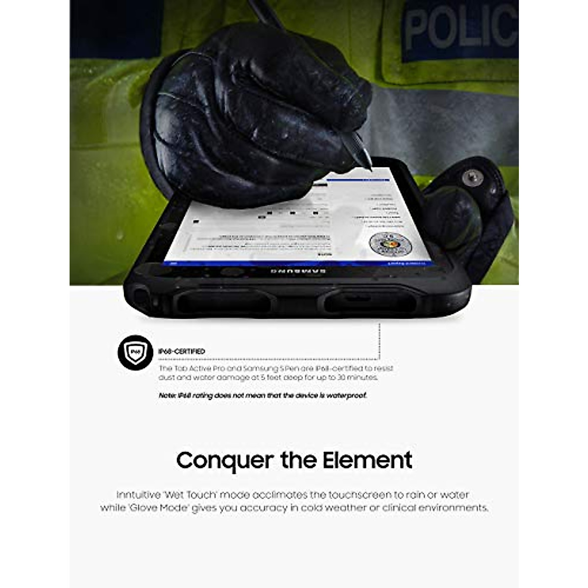 SAMSUNG Galaxy Tab Active2 8" Ruggedized Tablet Wi-Fi 16GB, Black (SM-T390NZKAXAR)