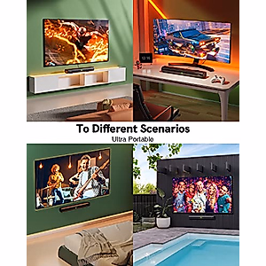 ULTIMEA Sound Bars for TV, 22'' TV Sound Bar, Deep Bass+/- TV Soundbar, Built-in 4 Speakers, 6 EQ Surround Sound Soundbar for TV Speakers, ARC/Optical/Bluetooth/AUX Home Theater Speakers-60W