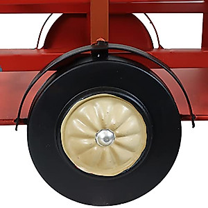 Sunnydaze Rustic Red Truck Sheet Iron Countertop Wine Rack - Holder Stores 4 Wine or Liquor Bottles