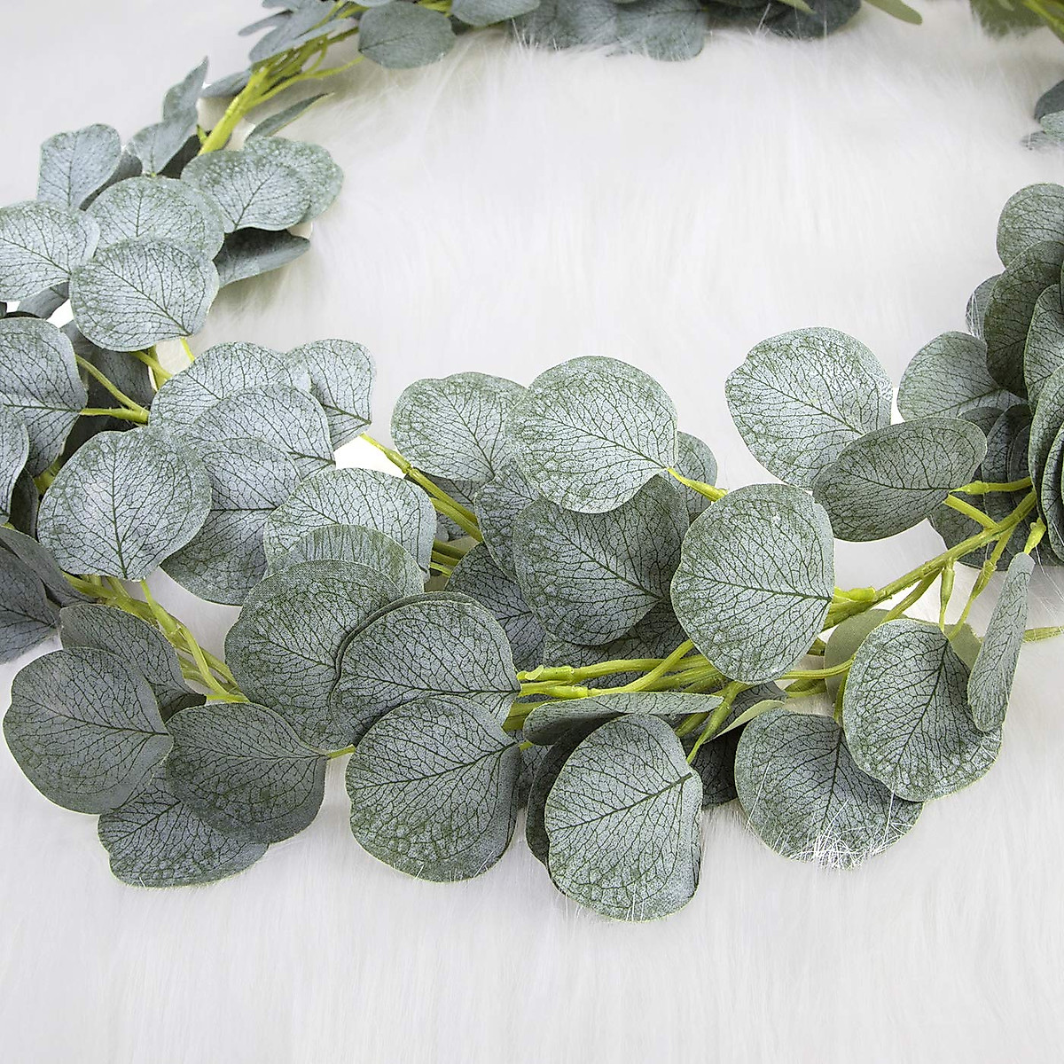 ZIFTY 5 Pack 31.5FT Artificial Eucalyptus Garland Faux Vines Handmade Greenery Silver Dollar Leaves for Wedding Arch Backdrop Home Table Runner Garden Décor(Eucalyptus)