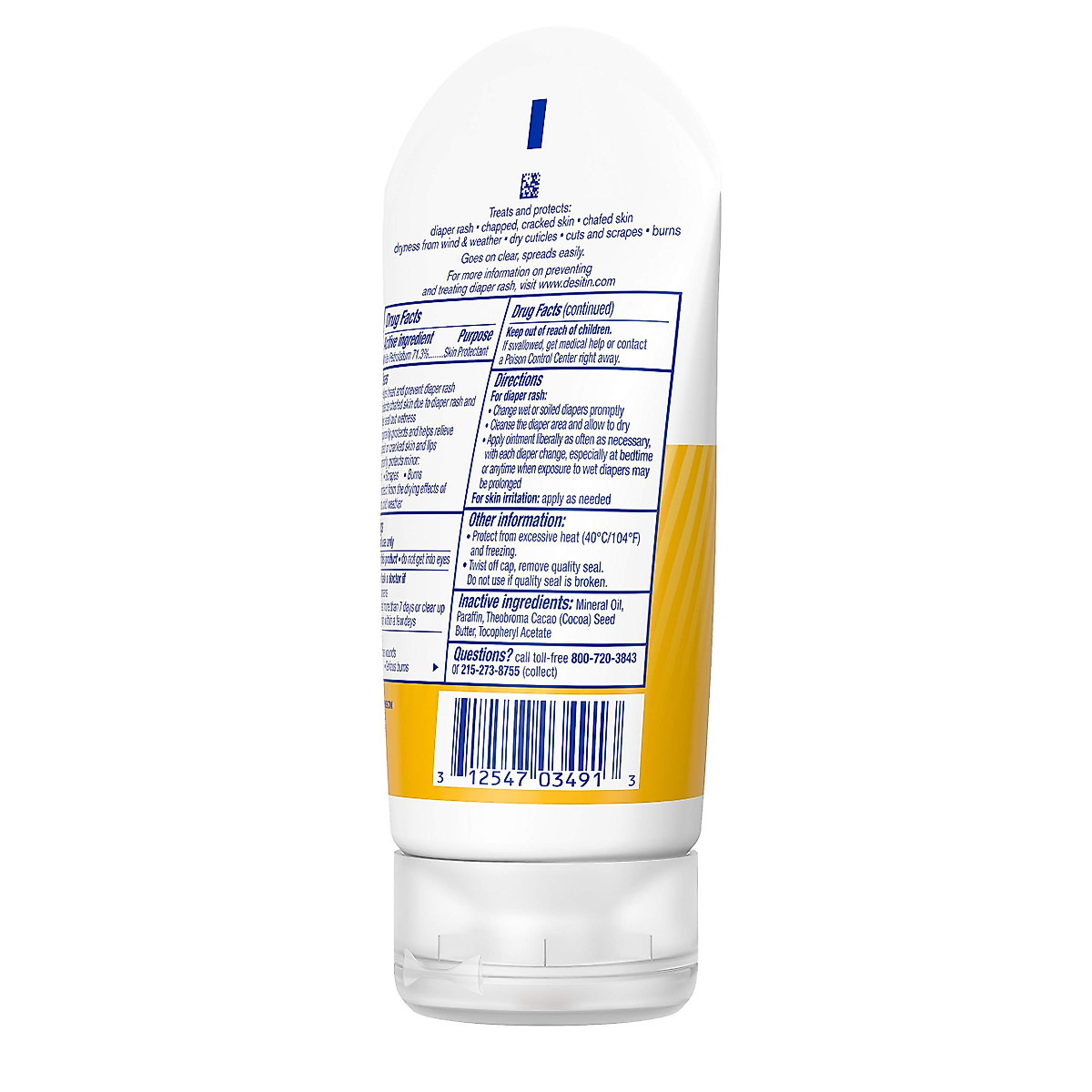 DESITIN Multipurpose Baby Diaper Rash Ointment with White Petrolatum Skin Protectant, 3.5 oz (Pack of 2)