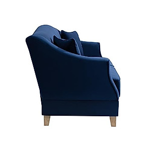 Serta Sophie Navy Velvet Convertible Sofa
