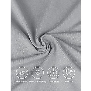 BALEAF Mens Sun Protection Hoodie Shirt, UPF 50+ UV SPF T-Shirts with Mask Rash Guard Fishing Lightweight, 01-Gray, Large, Long Sleeve