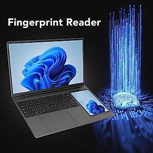 PUSOKEI Dual Screen Laptop,1920 x 1080 15.6inch 7inch Notebook for Win 11, Secondary Screen with Touch, LPDDR4 16GB RAM, Quad Core CPU Travel Laptops Computer with Camera,Keyboard