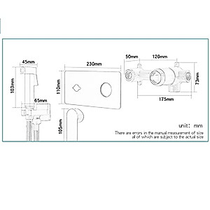 MINJING Handheld Bidet Sprayer Set, Bathroom Toilet Concealed Shower Attachment Set, Solid Brass Hot and Cold Bidet Faucet, Single Handle Cloth Diaper Sprayer, Titanium Gold,A