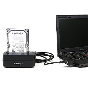 StarTech.com Single Bay USB 3.0 to SATA Hard Drive Docking Station, USB 3.0 (5 Gbps) Hard Drive Dock, External 2.5/3.5" SATA I/II/III HDD/SSD Docking Station, Top-Loading Hard Drive Bay (SATDOCKU3S)