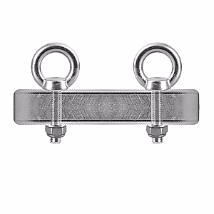 Abimars 304 Stainless Steel Machinery Shoulder Lifting Eye Bolt, 6 PCS M8 Extended Thread Lifting Eyebolts with Lock Nuts, Lock Washers, Flat Washers