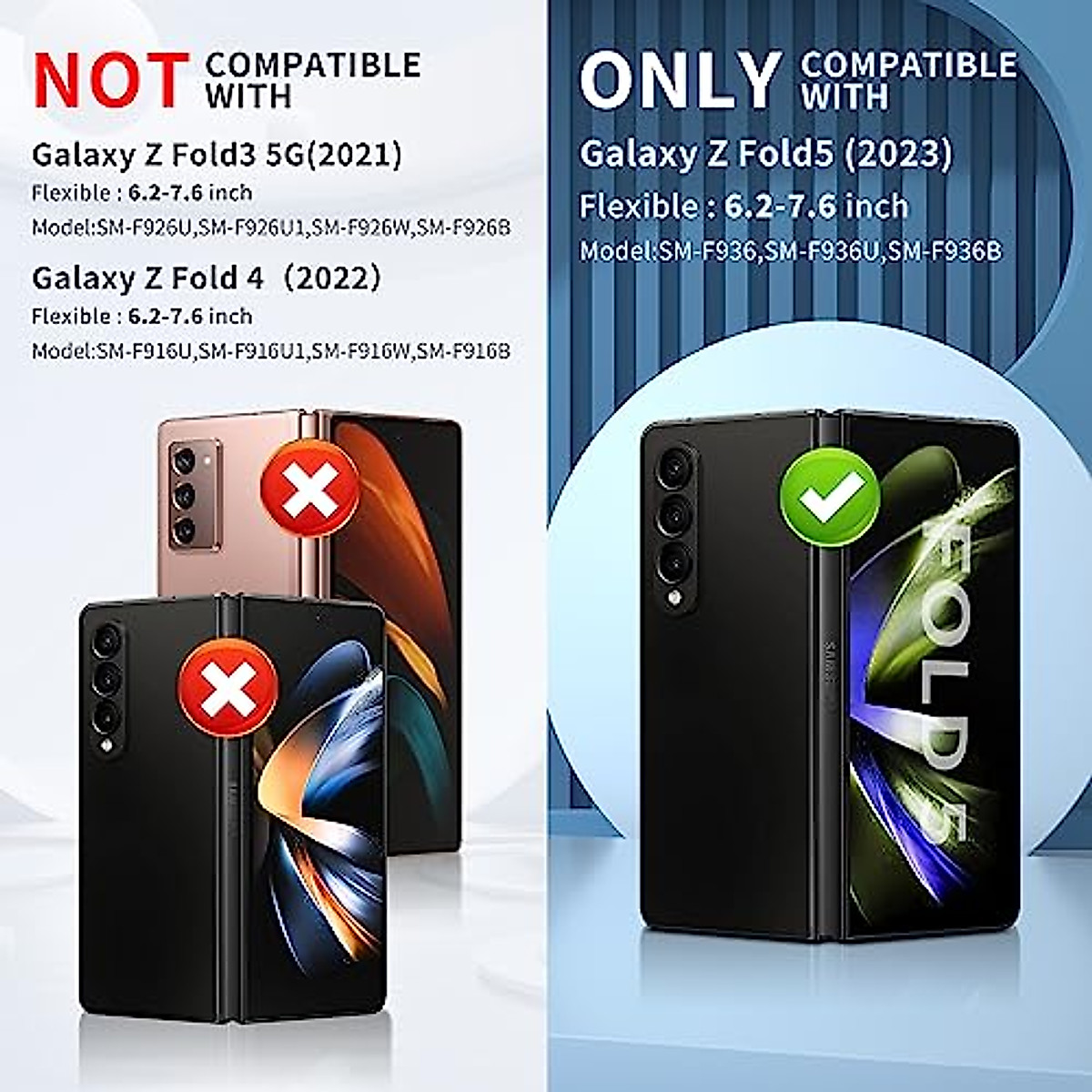 Breclar for Samsung Galaxy Z Fold 5 Case with [Fold5 Edition S-Pen Pocket] Colorful Plating Glass Crystal Hybrid Leather Built-in HD Screen Protector All-Inclusive Case for Z Fold 5 (Champagne Gold)