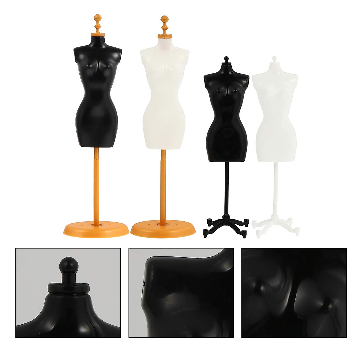 EXCEART 4pcs Doll Dress Form Mannequin Dress Form Mannequin Clothes Gown Female Dress Model Display Mannequin Body Display Holder Stand
