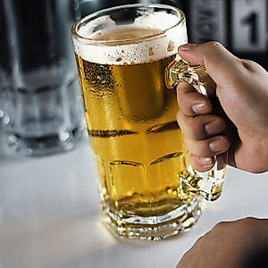 35 OZ Beer Mugs,Heavy Large Beer Glasses with Handle,Classic Beer Mug glasses,Style Extra Large Glass Beer Stein Super Mug