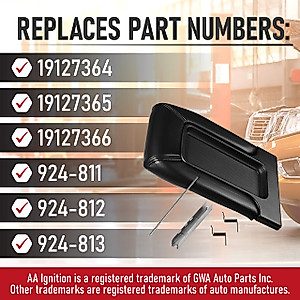 Center Console Lid Replacement Kit Black - Replaces 924-811, 19127364, 19127365, 19127366 - Compatible with Chevy, GMC & Cadillac Vehicles - Silverado, Avalanche, Tahoe, Suburban, Sierra, Yukon