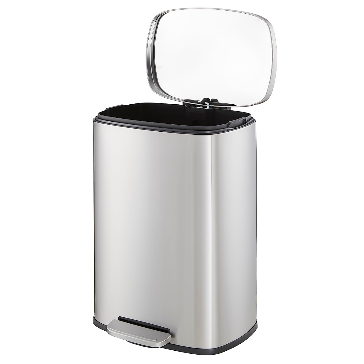 Casa Andrea Milano 13-Gallon Soft-Close, Smudge Resistant Trash Can Step-on Pedal, Soft Closure, Large and Space-Saving