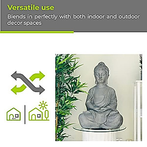 Kante 25.6" Lightweight Sitting Meditating Buddha Zen Indoor Outdoor Statue Natural Concrete
