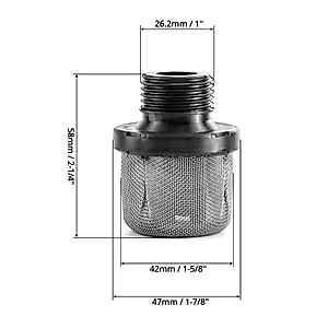 QWORK Airless Paint Sprayer Inlet Strainer, 2 Pcs 3/4 Inch Replacement Inlet Strainer Screen for Airless Paint Spray Gun