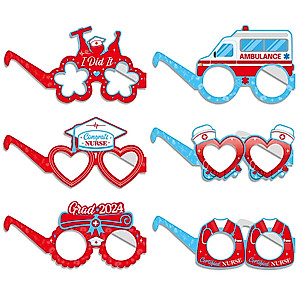 Nuring Eyeglasses Nurse Graduation Party Decorations,Graduation Photo Booth Props 2024,Nursing School Graduation Party Favors,Nurses Week Party Favors,Congrats Grad Sign Party Nurse Eyeglasses 2024