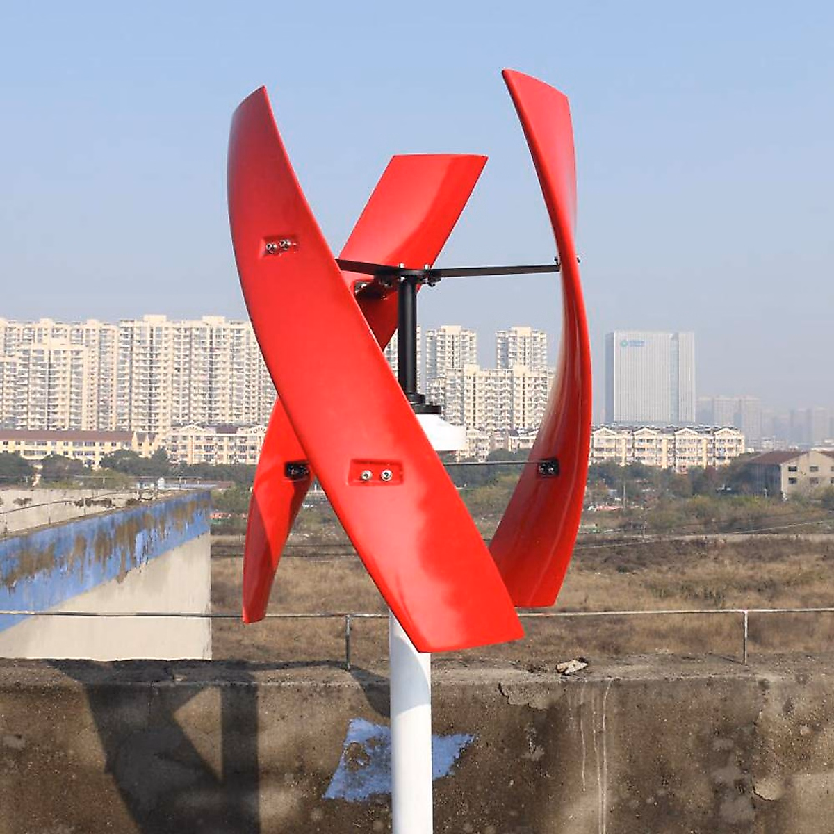 Free Energy 600w Vertical Wind Turbine Generator 3 Blades 12v 24v 48v 300RPM with MPPT Controller For Home Factory Use (48V With Controller, White)