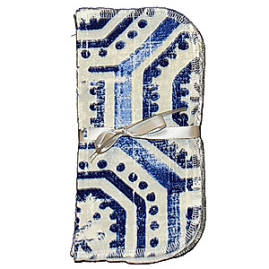 1 Ply Moroccan Tile Flannel Washable Kids Lunchbox Napkins 8x8 inches 5 Pack - Little Wipes (R) Flannel