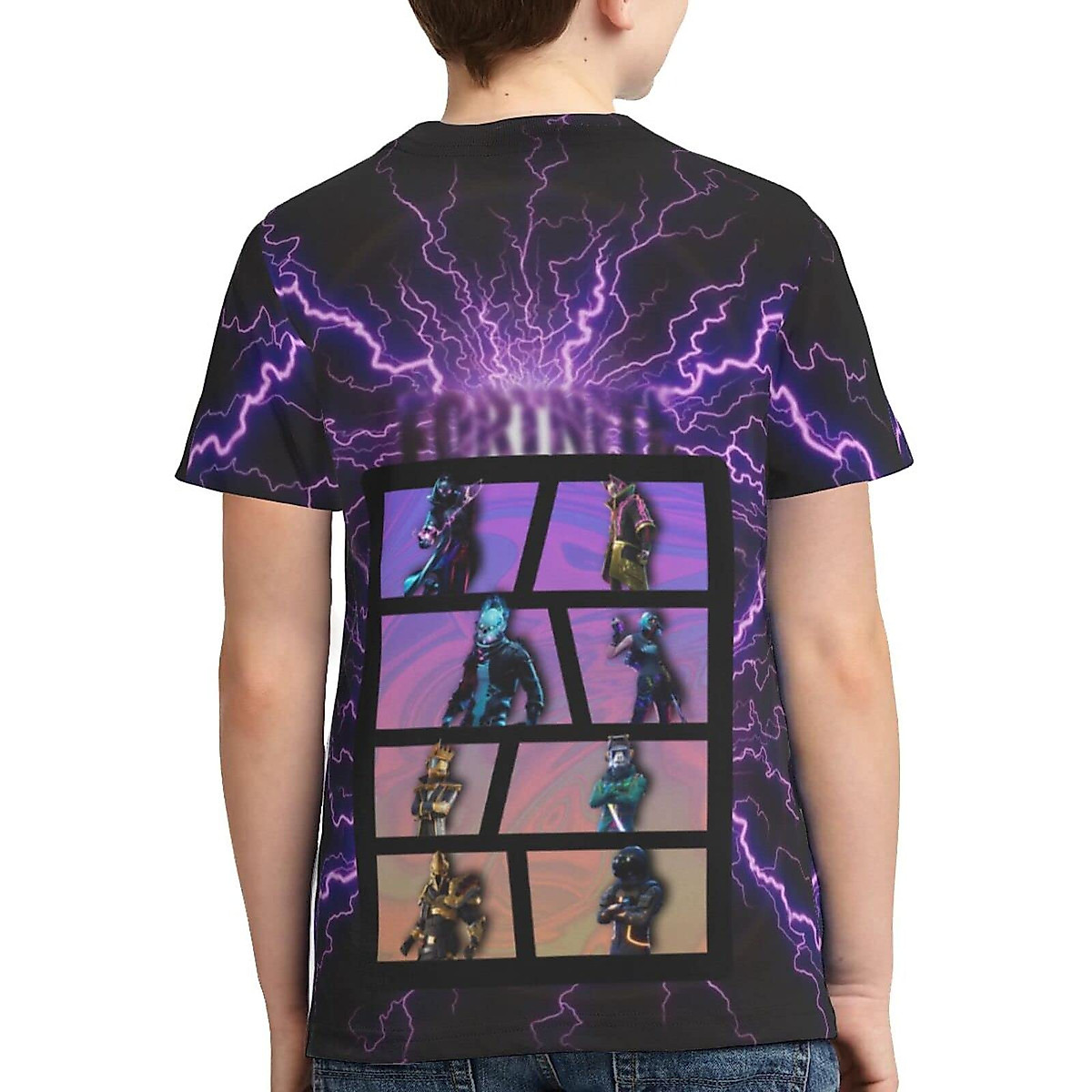 Game T-Shirts Youth Summer 3D Print Short Sleeve Kid's Game Shirt Teenage Fashion Novelty Tee for Boys and Girls XS 6-8Years Blue