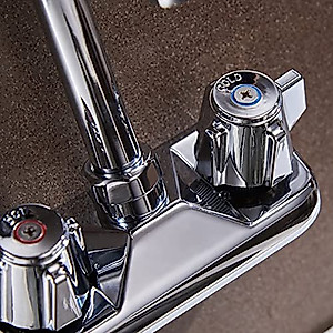 Evolvegoods Commercial Kitchen Faucet Wall Mount Kitchen Sink Faucet Utility Laundry Centerset Swivel High-Arc Spout 2 Handle Restaurant Chrome Mixer Tap NSF