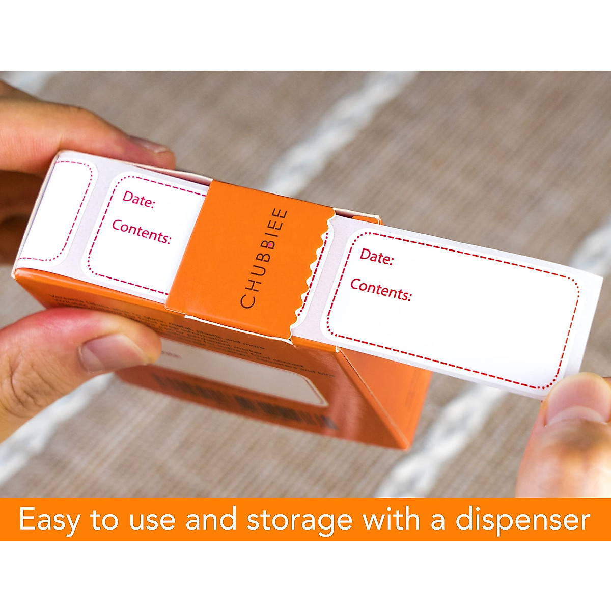 Removable Refrigerator Freezer Labels with Dispenser Box, Meal Prep Food Storage Stickers for Deli Containers, Waterproof Kitchen Pantry Organization Label