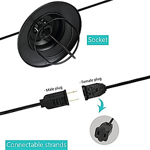 JONATHAN Y JYL8703A Indoor Outdoor Rustic Farmhouse Incandescent G40 Metal Cage Shade String Lights Garden Patio Backyard Porch Balcony, 10 ft. 10-Light, Black