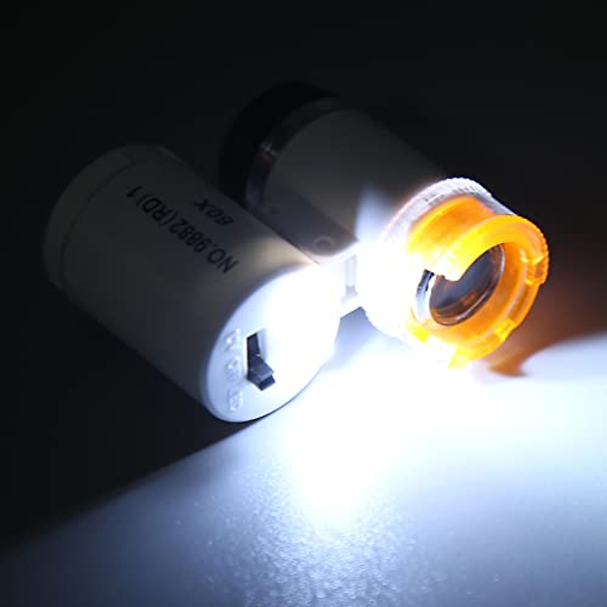 Portable 60 X Clearer Imaging Wide Irradiation Range Microscope with Money Detect Function[White], Handheld Mini LED Illuminated Microscope, Magnifying Glass Microscope Pocket Microscope Mini Mic