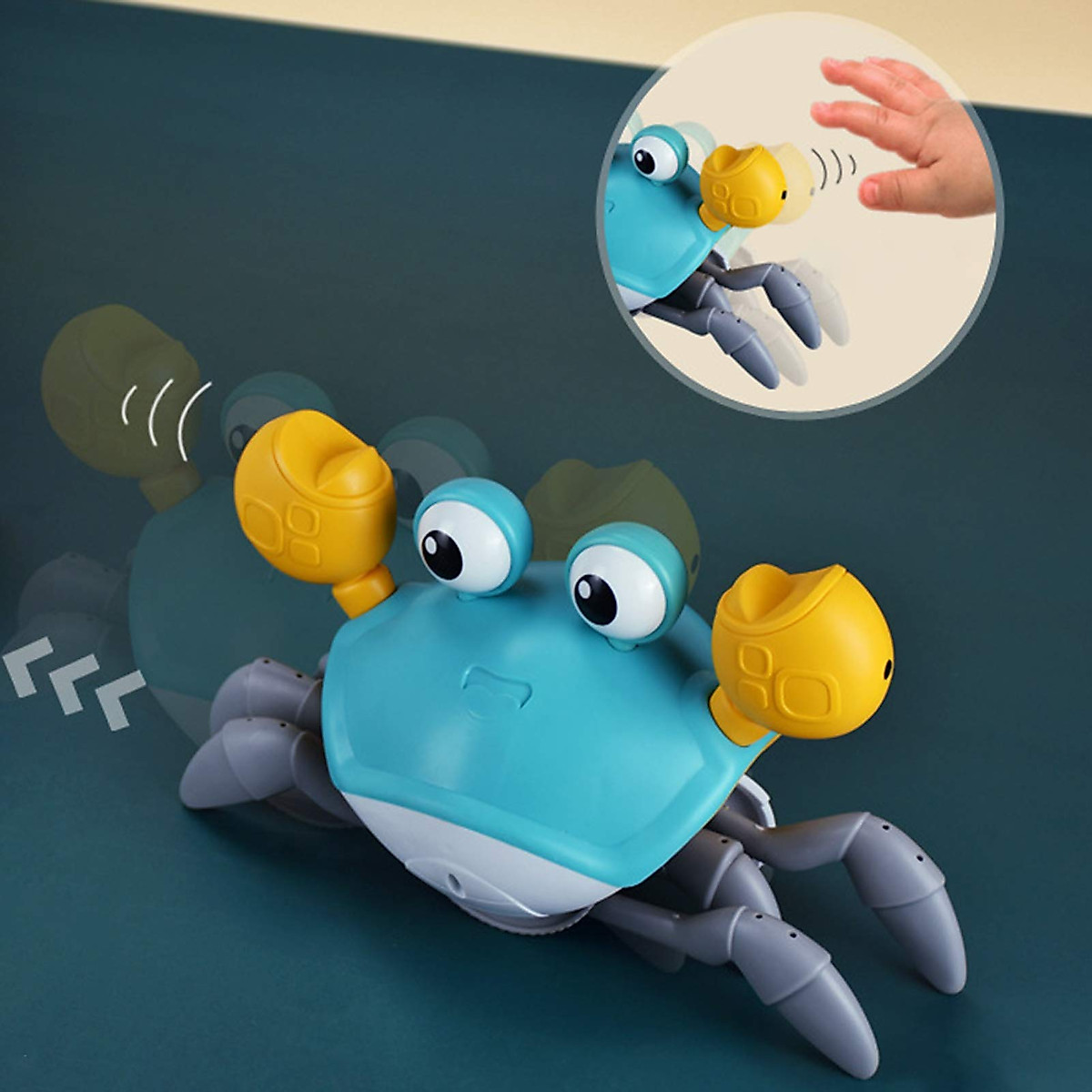 Crawling Crab Baby Toy, Tummy Time Toy Gifts for 3 4 5 6 7 8 9 10 11 12 Month Boy Girl with Learning Crawl System Music Learning to Crawl for Birthday Gift