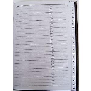 Planners Address & Contacts Book - Faux Brown Leather - 5 x 7 Inches