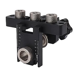 Dowel Drill Guide Kit, Aluminum Alloy Easy to Use 3 in 1 Pocket Hole Jig Kit for Furniture Assembly