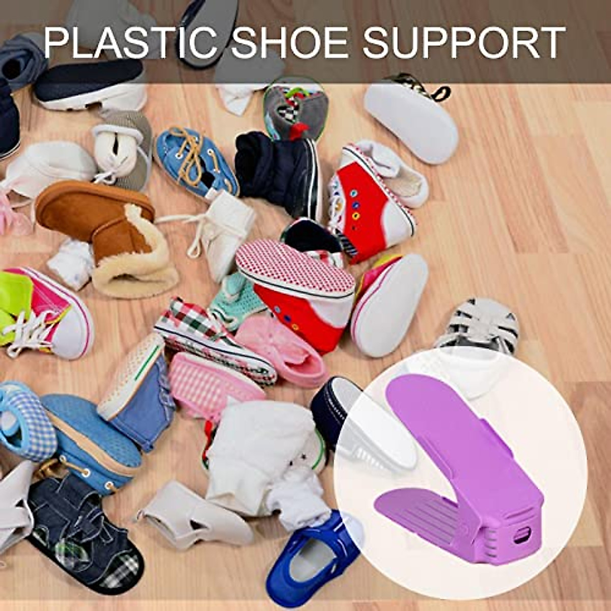 Shoe Slots, Adjustable Double Layer Storage Shoe Organizer Holder, Shoe Rack Holder 3-Level for Closet Organization Ruliyeefu