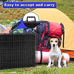 BestPet Large Dog Crate Dog Cage Dog Kennel Metal Wire Double-Door Folding Pet Animal Pet Cage with Plastic Tray and Handle,24 inches