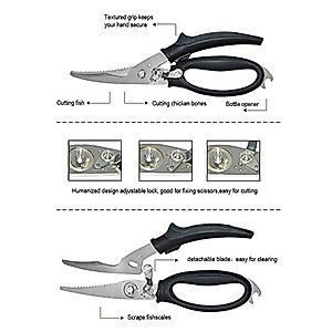 Poultry Shears - Heavy Duty Kitchen Scissors for Cutting Chicken, Poultry, Game, Bone, Meat - Chopping Food - Spring Loaded