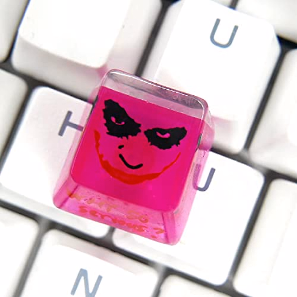 Gaming Keycaps The Joker Resin Keycaps for Cherry MX Swtiches (OEM R4) (Pink)