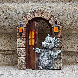Lovely Courtyard Dragon Sculpture, Outdoor Window Dragon Statue, Dragon Garden Statues, Resin Garden Dragon Statue, Outdoor Dragon Ornaments, Outdoor Garden Dragon Decor Statue