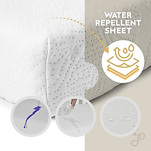 Juniper Dreams Protective Fitted Crib Sheet | Baby Crib Mattress Protector for Standard & Mini Crib Mattress | Toddler Bed Cover for Baby Girls & Boys | Machine Washable Organic Cotton Fitted Sheet