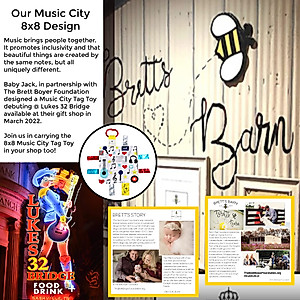 Baby Jack & Co 8x8” Music Lovey Tag Toys for Babies - Baby Crinkle Toys - Crinkle Toys for Baby - Soft & Safe - Learn Shapes & Colors - Ideal Baby Toy - BPA Free w/Stroller Clip