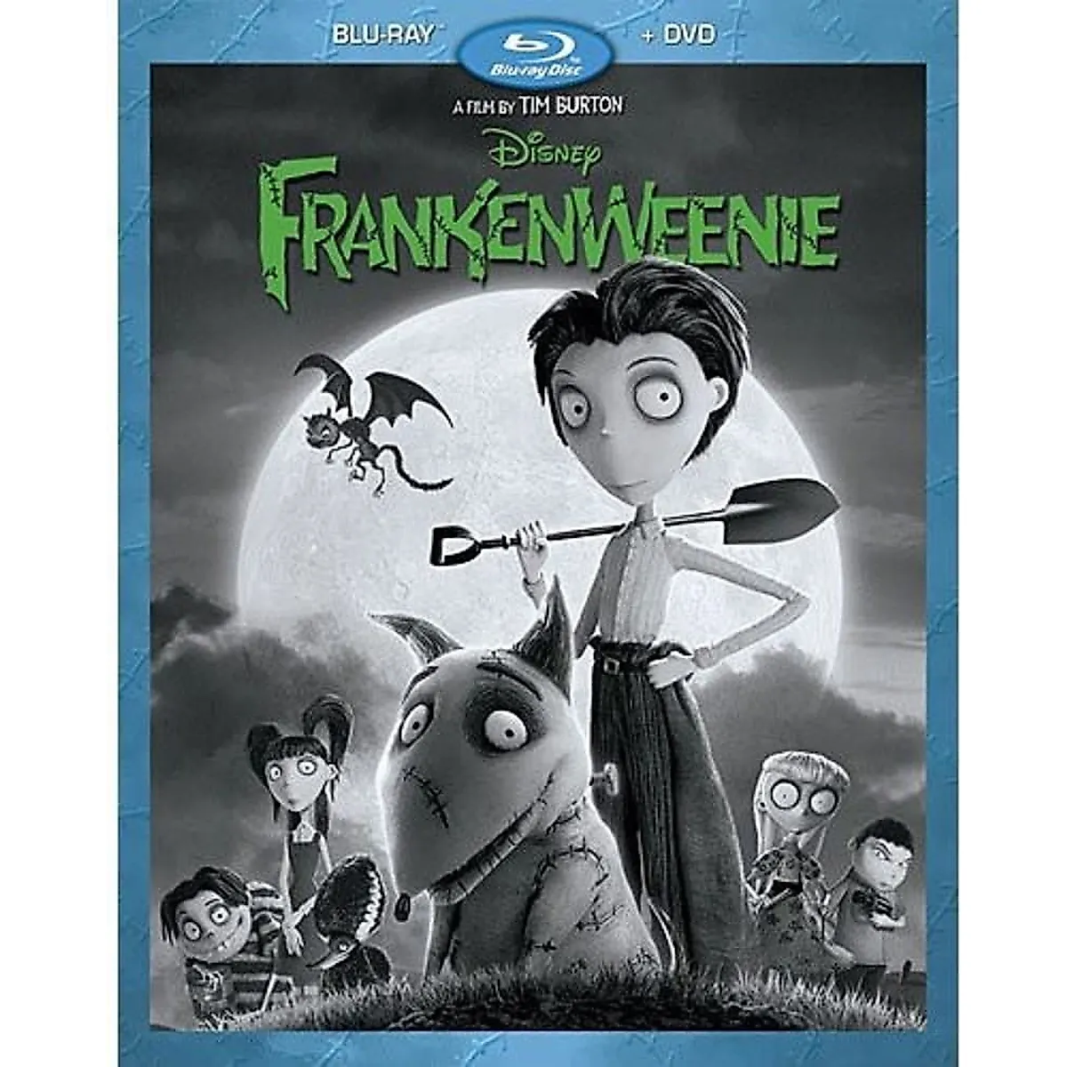 Tim Burton Animated Triple Feature Corpse Bride + Frankenweenie + Nightmare Before Christmas 3 Movie Blu Ray Bundle Disney with Magic Kingdom Art Card