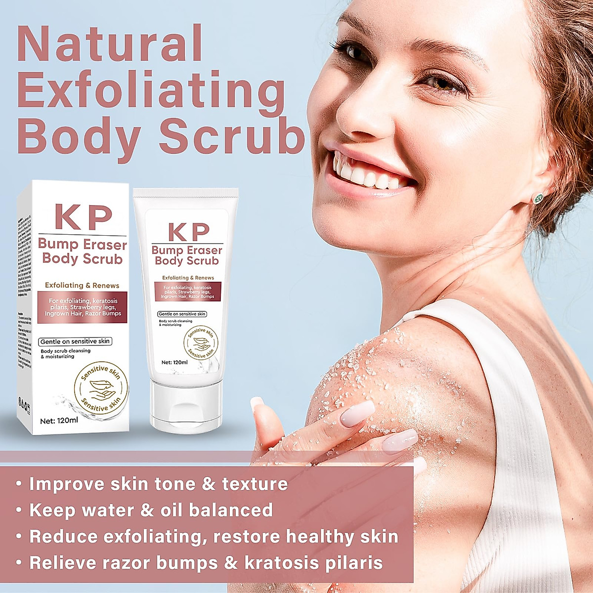 Exfoliating Body Scrub, Keratosis Pilaris Treatment, Body Scrub Exfoliator