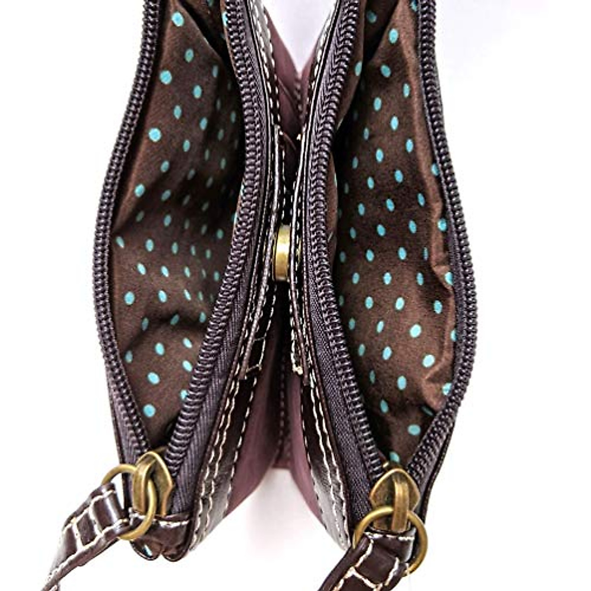 Chala Handbags Paw Prints Convertible Backpack Purse and Double Fold Wallet Bundle- Dog Lovers, Burgundycolor