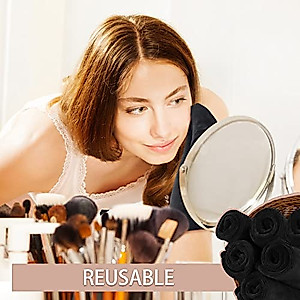 SINLAND Microfiber Makeup Remover Cloths Reusable Face Towel Soft Facial and Skin Care Wash Cloth 9.8Inchx9.8Inch 6 Pack Black