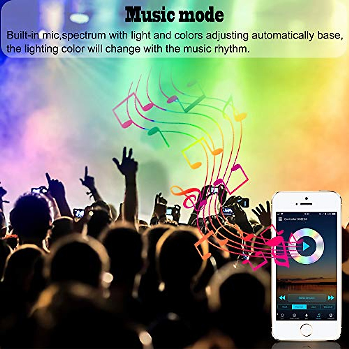 LED Controller, Bluetooth Mesh Smart RGB Controller for LED Strip Lights, More 64 LED Strip Collaborations, Dimmable Colors, Sunset Alarm Clock