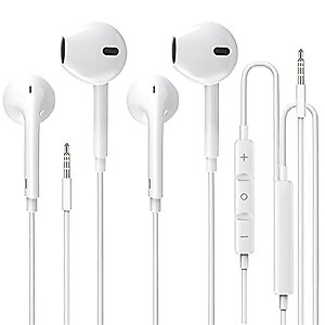 2 Pack -Apple Earbuds for iPhone Headphones [Apple MFi Certified] with 3.5mm Connector with Mic Volume Control Compatible with iPhone/iPad/iPod, Computer, MP3/4, Android 3.5mm Audio Devices