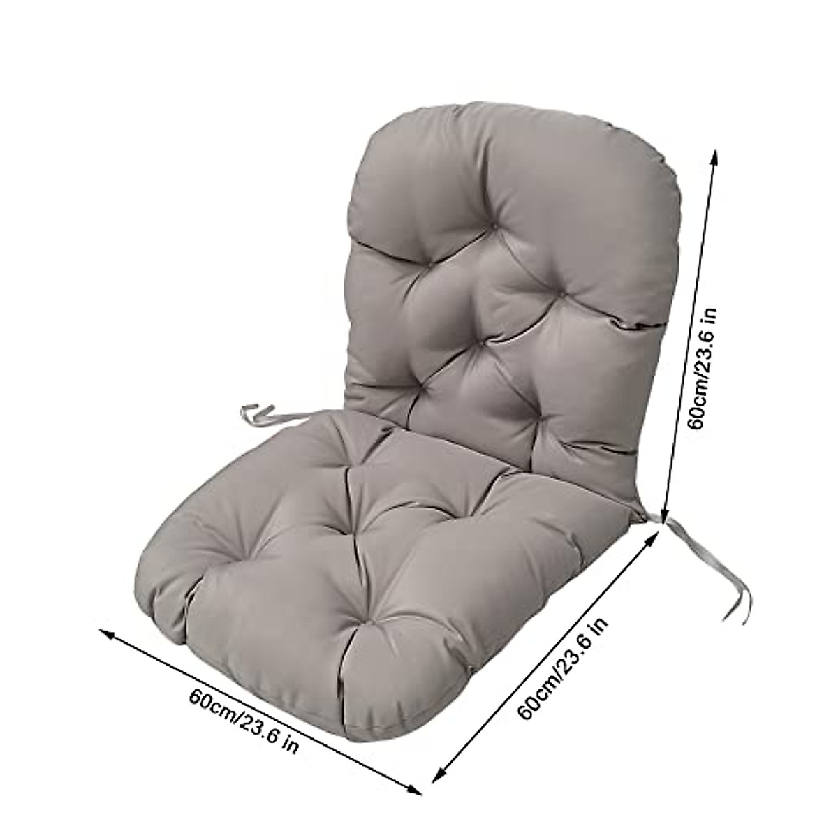 Srutirbo Waterpropf Swivel Rocker Cushion, Hammocks Papasan Chair Cushion, Outdoor Rocking Chair Cushion Tufted High Back Chair Cushion for Rattan Chair Garden Patio (Light Grey)