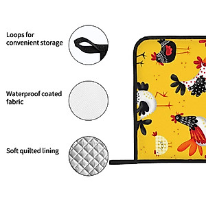 Pot Holders Set of 2 Chicken Kitchen Heat Resistant Square Coaster Pot Holders and Oven Mitts Sets for Cooking ,Baking ,BBQ, Baking