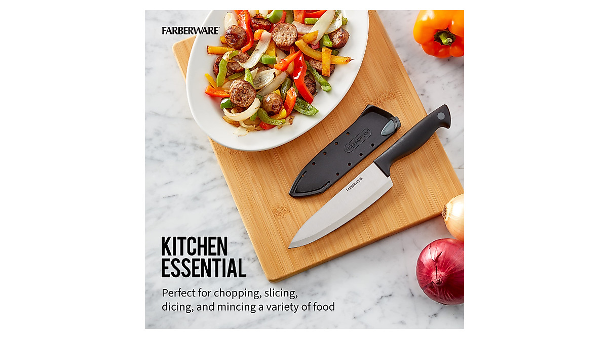 Farberware Edgekeeper 6-Inch Chef Knife with Self-Sharpening Cover