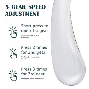 MYMULIKE Neck Fan Personal Fan Portable, Air Conditioner Fan, Wearable Cooling Hanging Neck Fan for Travel, Hands Free Bladeless Fan, 4000mAh USB Rechargeable, Up to 16Hrs Use Time