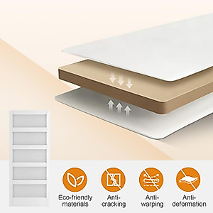 BARNER HOME 42in x 84in Sliding Barn Door, MDF, Primed, 5 Glass Panel,Need to Assemble, with 6.6ft Hardware, Handle and Floor Guide