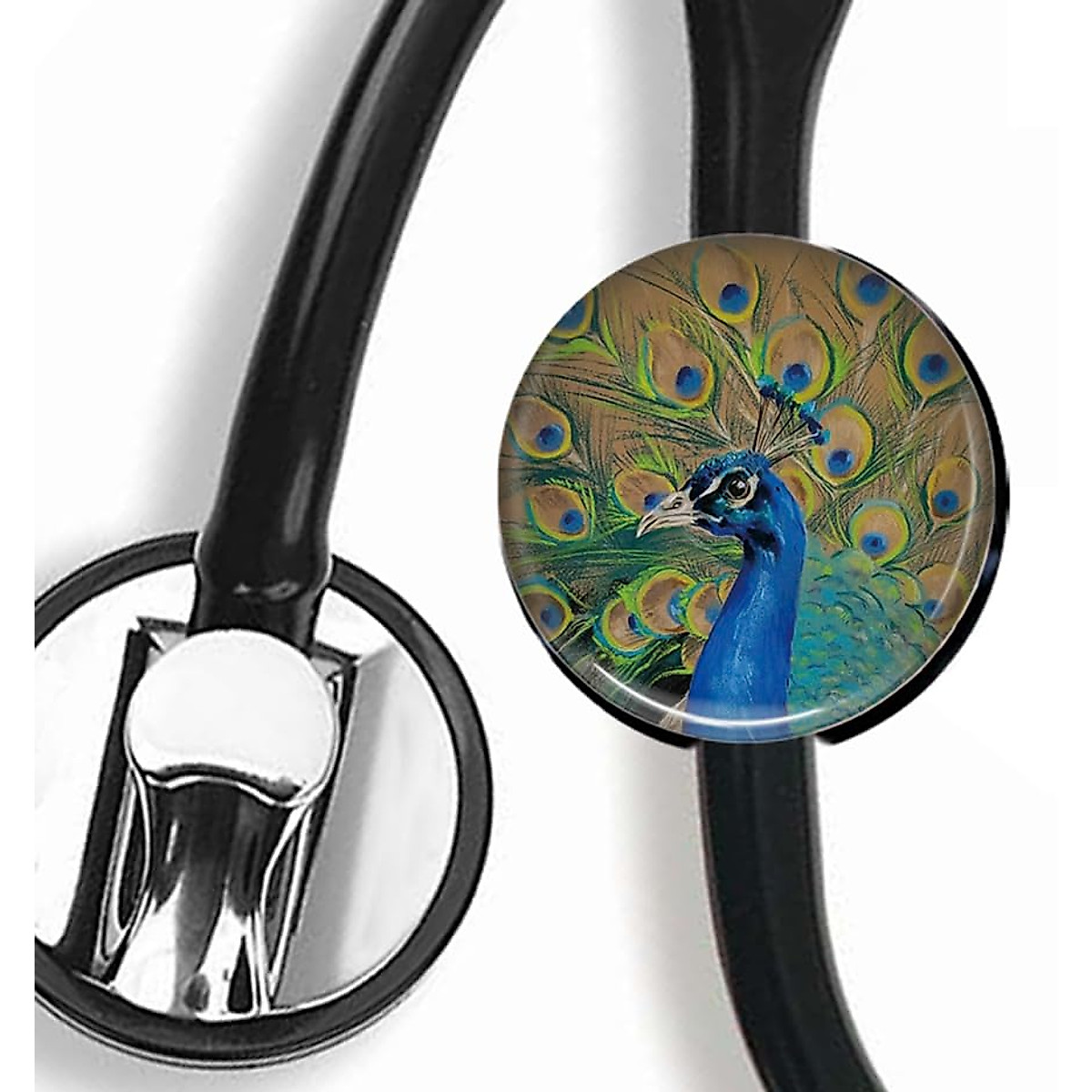 Peacock Personalized Medical Stethoscope Name Tag,Medical Stethoscope Name Tag,Nurse Doctor Name Tag Stethoscope ID Tag Customized