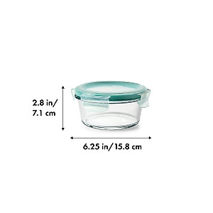 OXO Good Grips 2 Cup Smart Seal Glass Round Food Storage Container, Clear, 1 Count (Pack of 1)